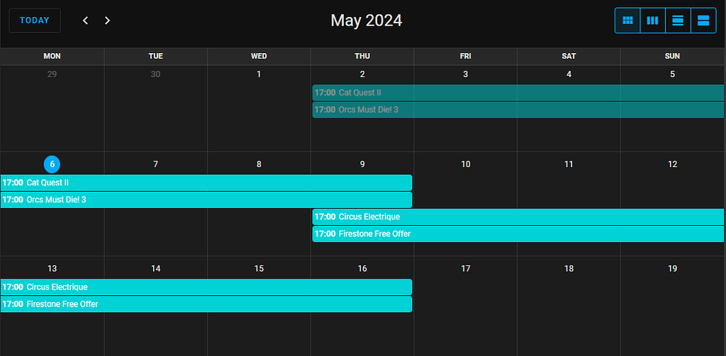 Events over multiple days in Calendar card (same as dashboard ...