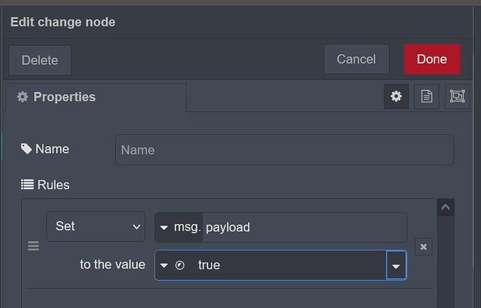 Node red change node boolean problem - Node-RED - Home Assistant Community