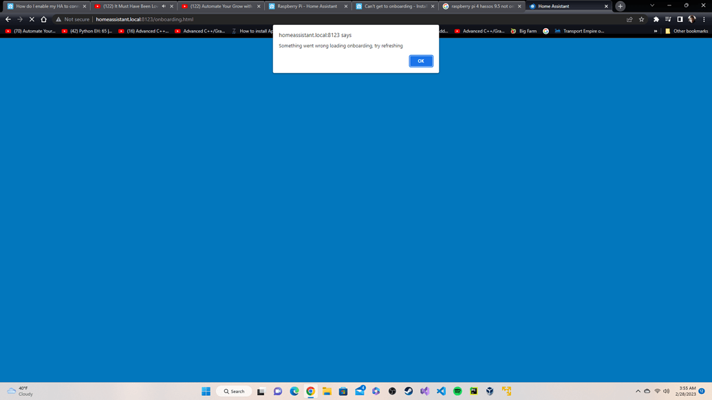 Can't get to onboarding - Home Assistant OS - Home Assistant Community