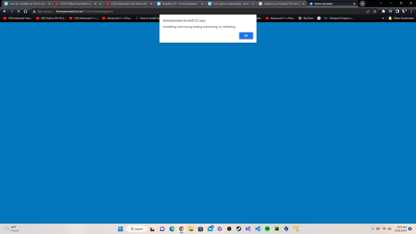 Can't get to onboarding - Home Assistant OS - Home Assistant Community