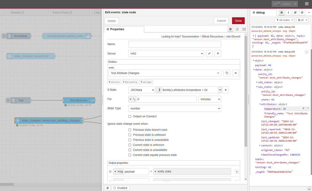 Trigger when attribute change - Node-RED - Home Assistant Community