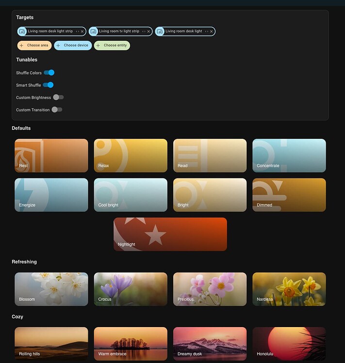 Scene Presets: Hue-like scenes for generic light entities - Custom Integrations - Home Assistant ...
