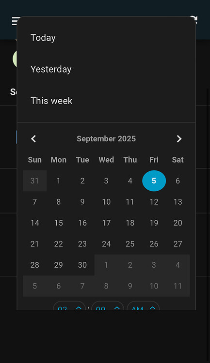 Date picker in "logbook" not scrolling - Frontend - Home Assistant ...