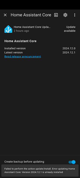 Home Assistant Core 2024.12.1 - Installation - Home Assistant Community