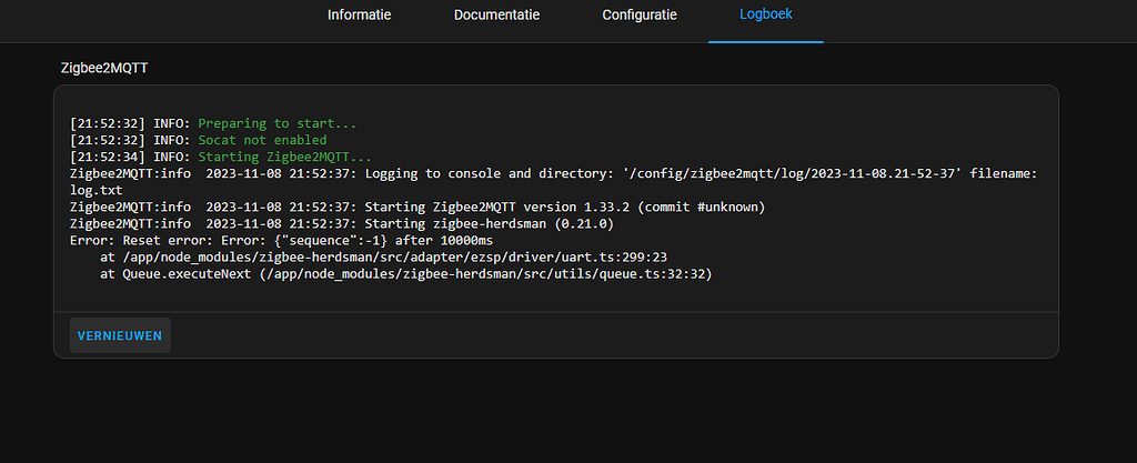 Cant Startup Zigbee2mqtt After Installation Zigbee Home Assistant Community