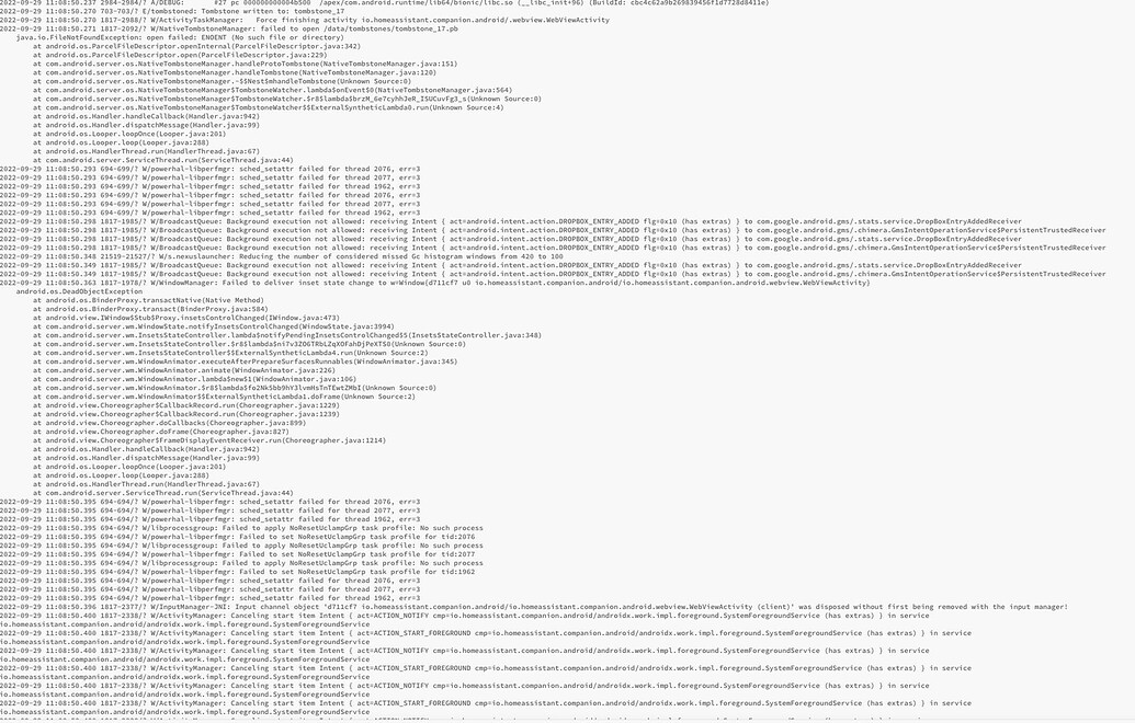 Homeassistant Android Companion App Crashing Home Assistant Companion