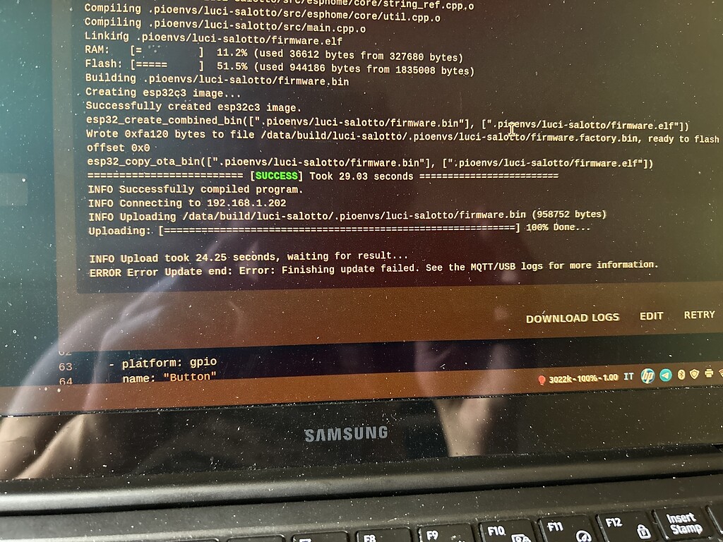 Shelly 1 mini gen3 ESPHome upload fail - ESPHome - Home Assistant Community Shelly 1 mini gen3 ESPHome upload fail - ESPHome - Home Assistant Community