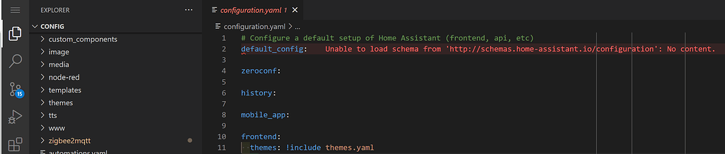 Default_config: error - "Unable to load schema from 'http://schema.home-assistant.io ...