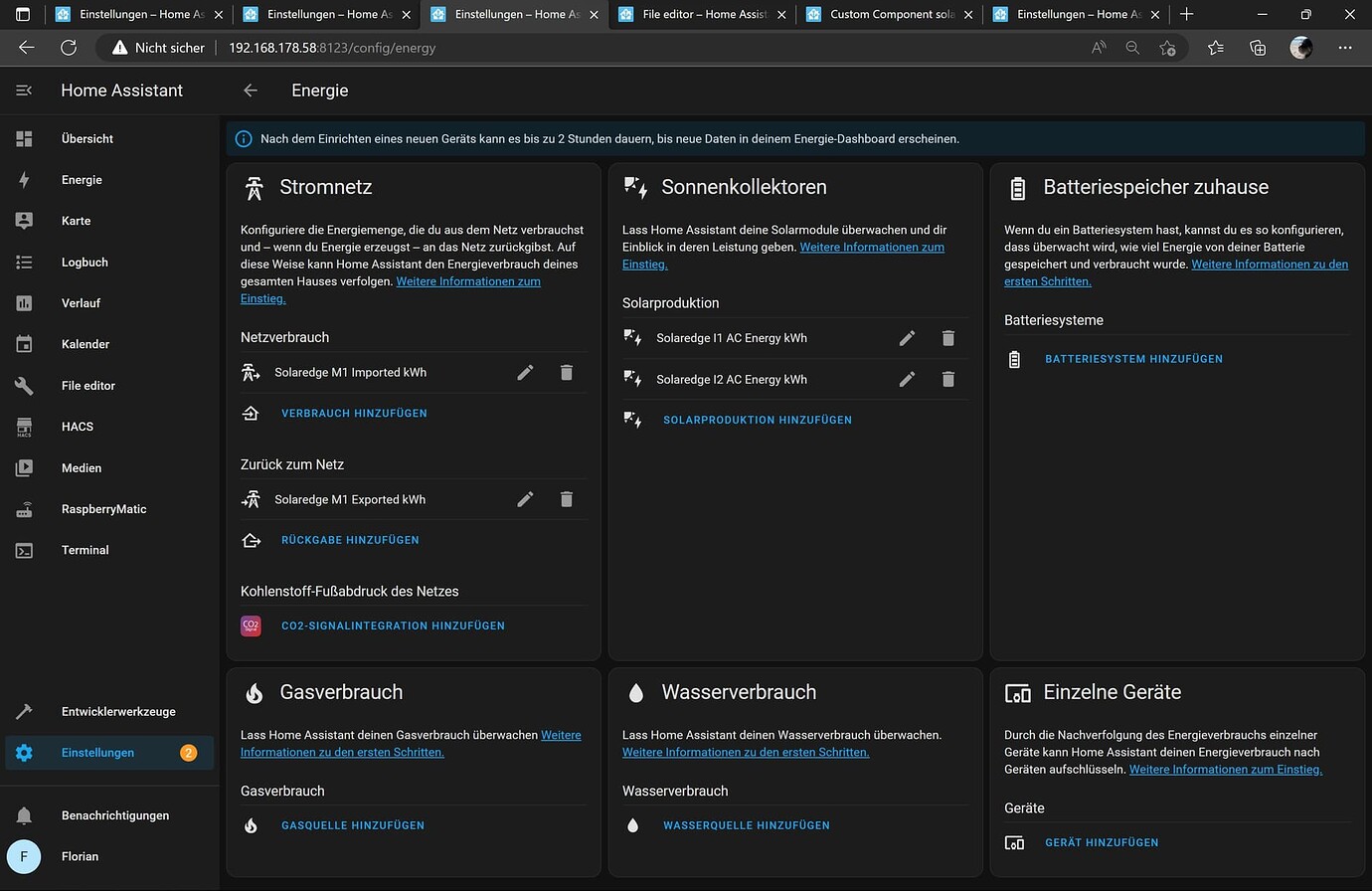Custom Component solaredge-modbus-multi - Custom Integrations - Home ...