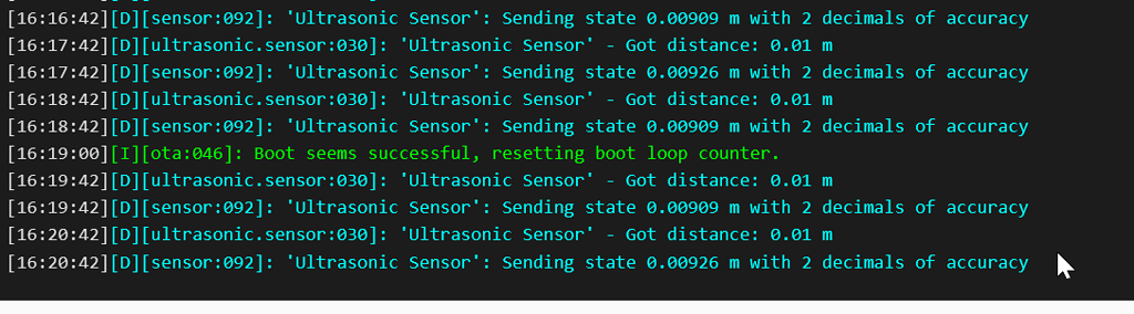 Ultrasonic distance sensor stuck at .01m - ESPHome - Home Assistant ...