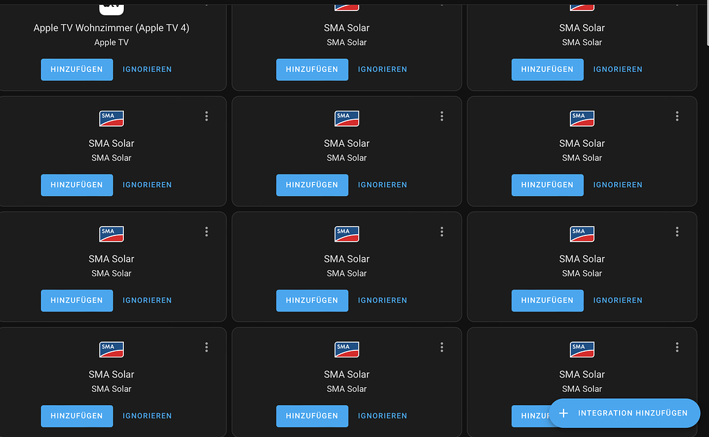 Detecting ignored Device SMA HA 2025.05 - Installation - Home Assistant ...