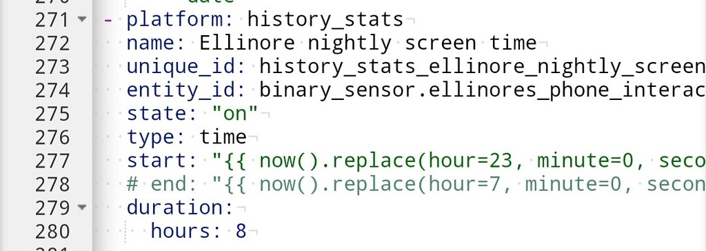 History stats sensor measuring night screen time is unknown during day - Configuration - Home ...