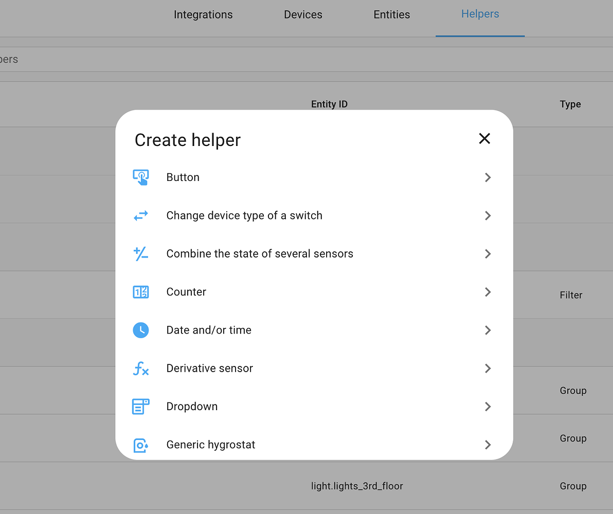 WTH Why aren't helper types searchable in the "Create Helper" screen ...