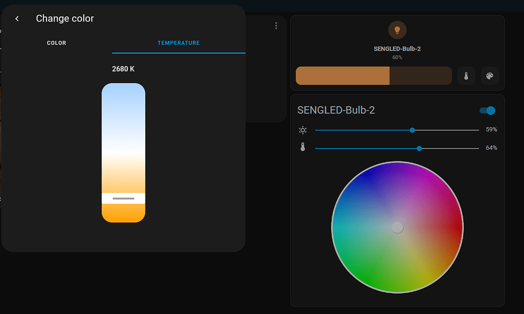 Lovelace light card: Include light temperature and a field for entity ...