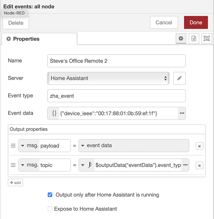 Filtering events all node - Node-RED - Home Assistant Community