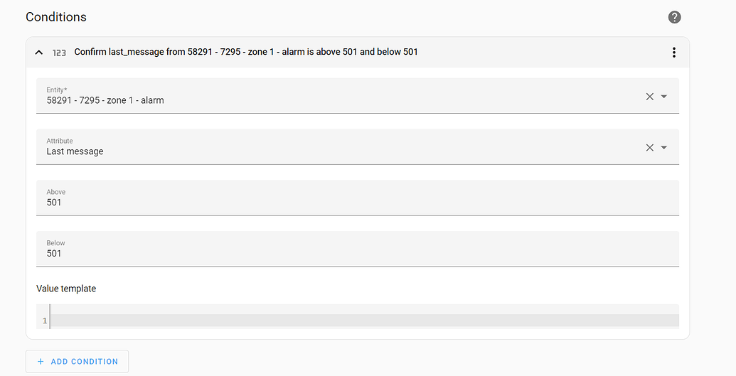 Automation Test Attribute Equals Specific Value Configuration