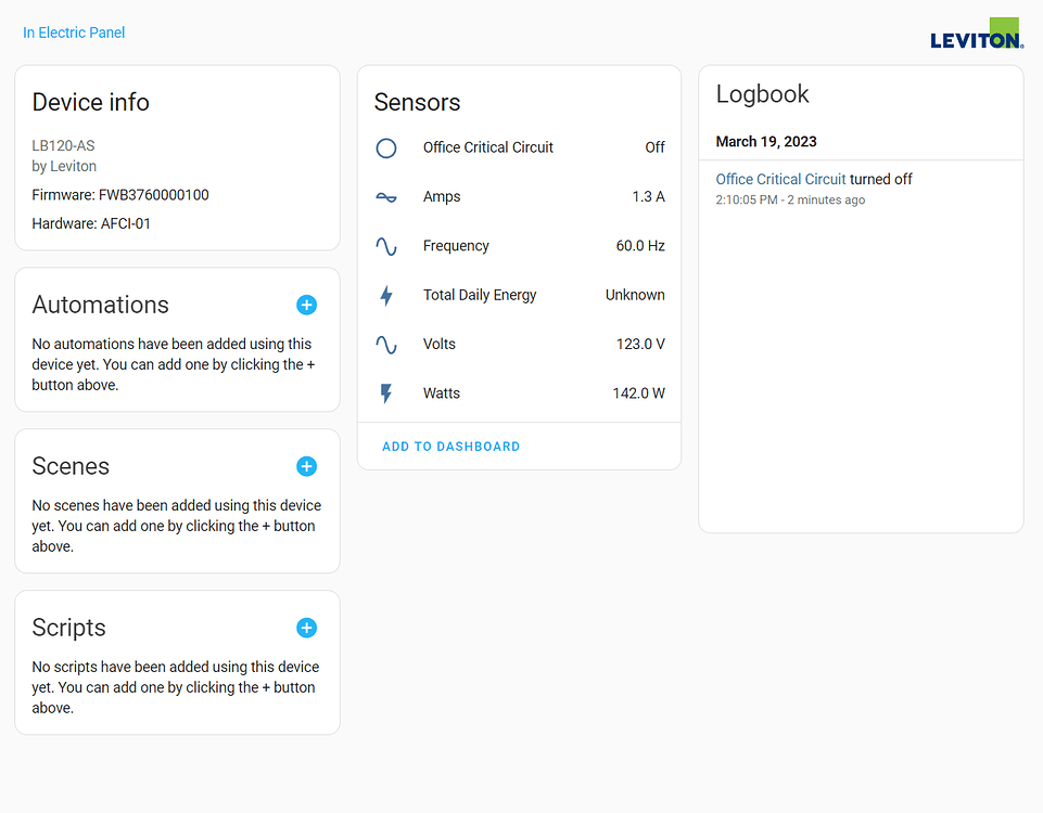 Leviton Smart Panel / breakers integration? - Feature Requests - Home ...