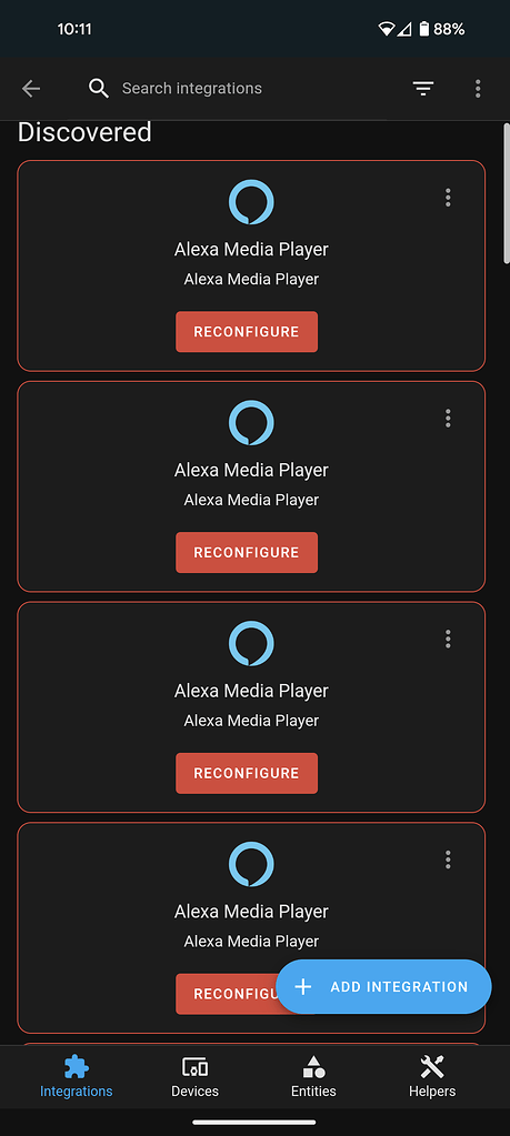 Alexa Media Player Wont Reconfigure Third Party Integrations Home Assistant Community