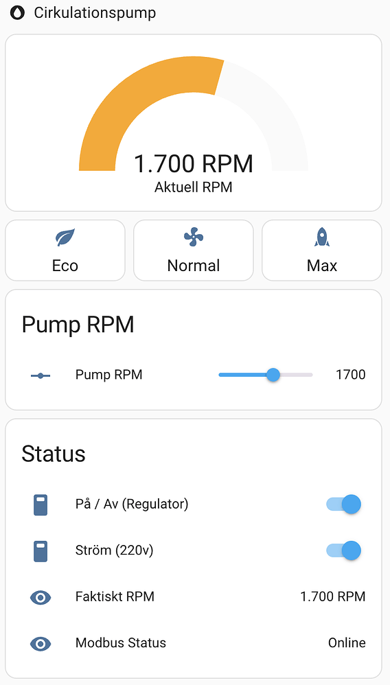 Isaver pool pump speed control MODBUS => Waveshare USB to RS485 ...