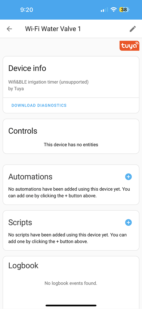 Tuya smart valve unsupported - Home Assistant Community