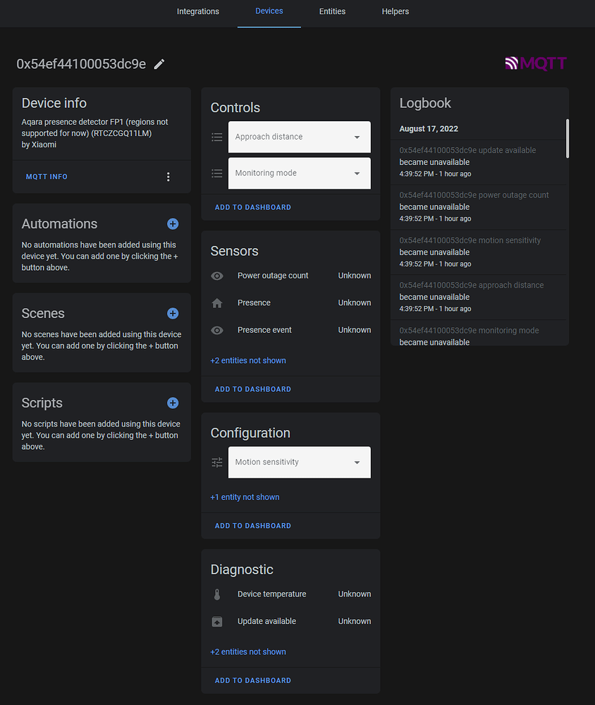 New Aqara Human Presence Sensor Fp1 Hardware Home Assistant Community