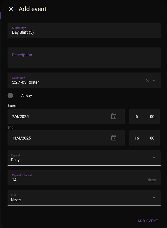 How To: Rotating/Rolling Shift Work Roster with Stock Calendar ...