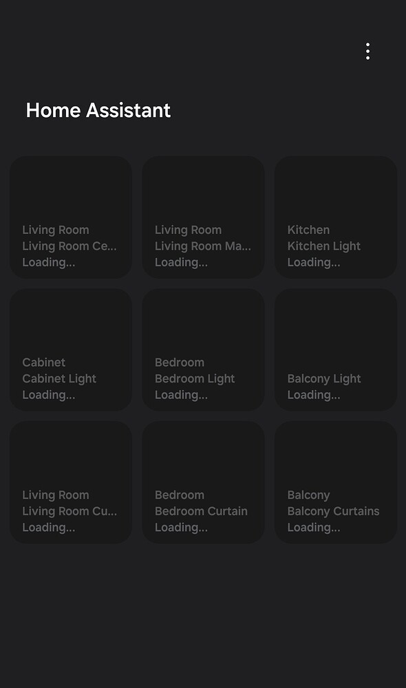 Device Control stuck on widgets loading - Home Assistant Companion for ...