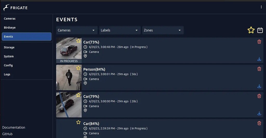 Frigate Events History In Lovelace Dashboard Frontend Home Assistant Community