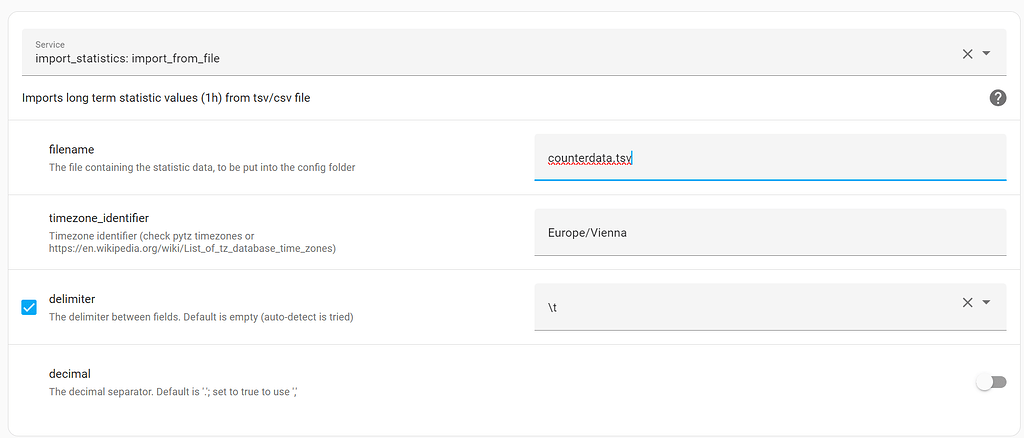 Custom Integration to import long term statistics from a file like csv ...