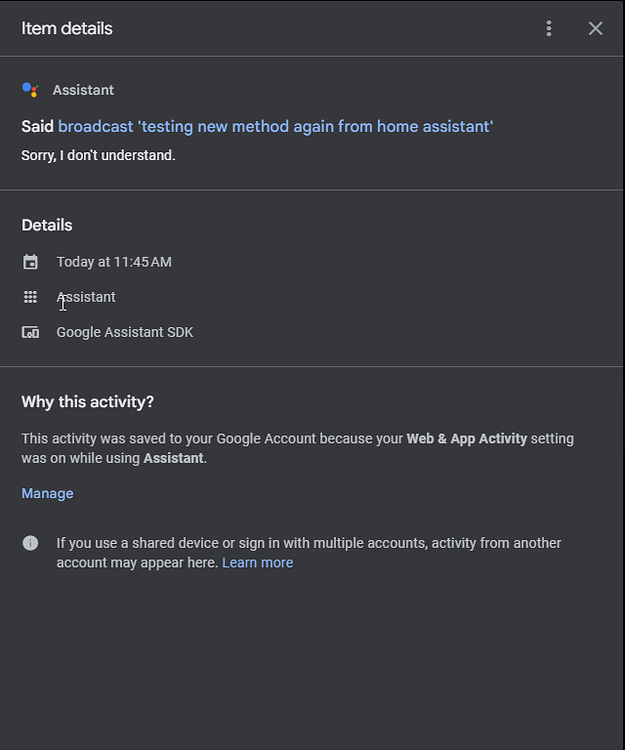 Google Assistant SDK broadcast issues - Voice Assistant - Home Assistant Community