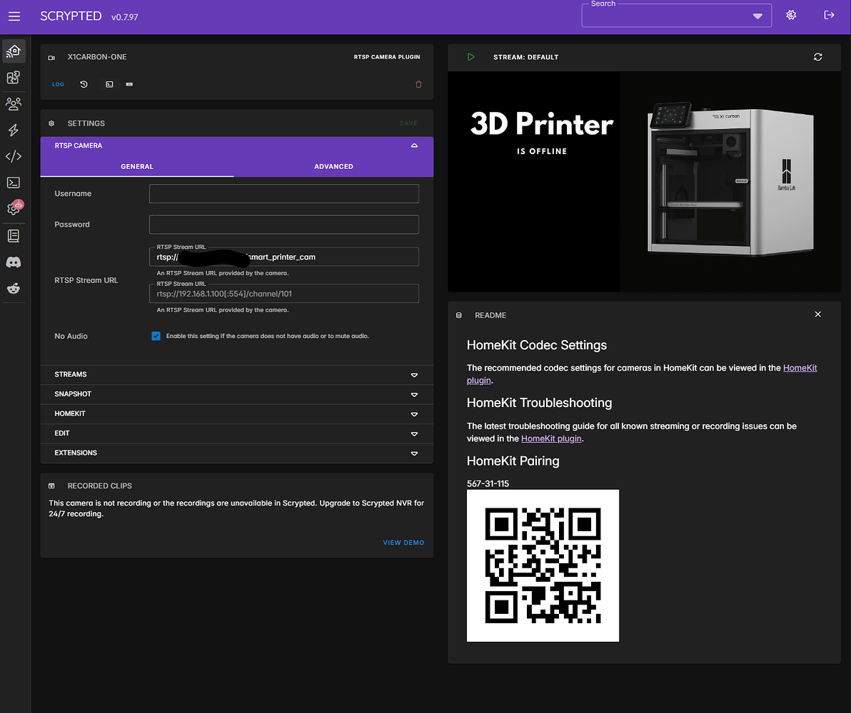 Bambulabs + scrypted + homekit - Third party integrations - Home Assistant Community