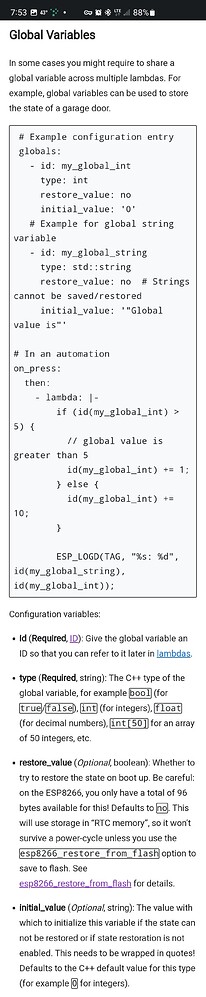 Are global variables permanent? - ESPHome - Home Assistant Community