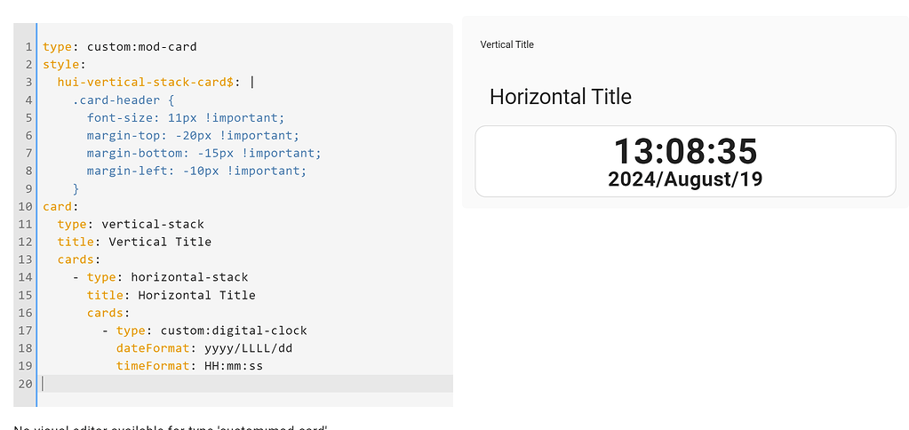 How to apply style modification to a Horizontal Stack Card Title which is nested into a Vertical ...