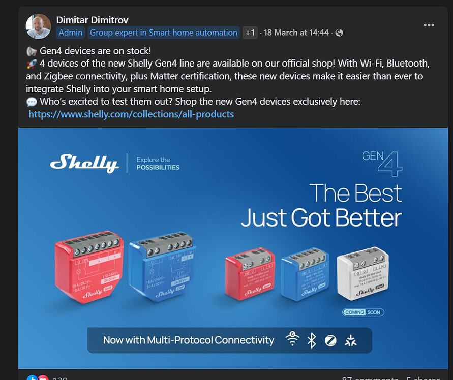 Shelly Gen4 with Zigbee - Hardware - Home Assistant Community