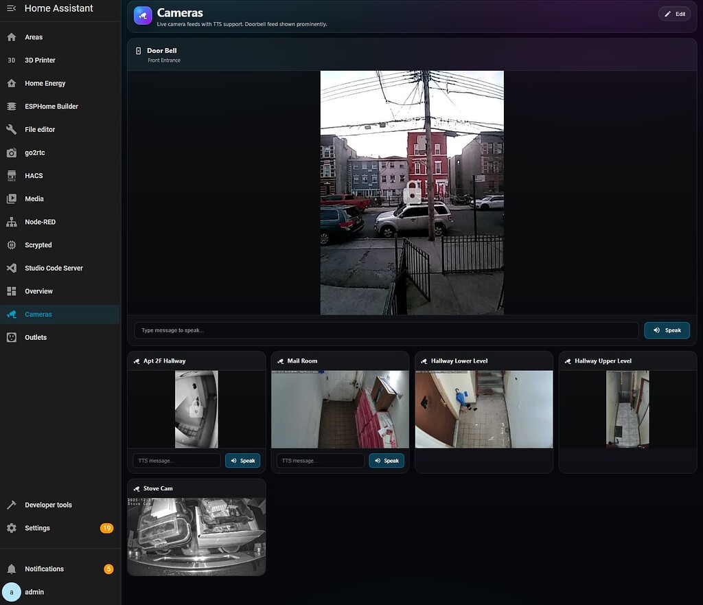 Camera Dashboard +Door Unlocking & TTS Messaging (Alpha Testing Version ...