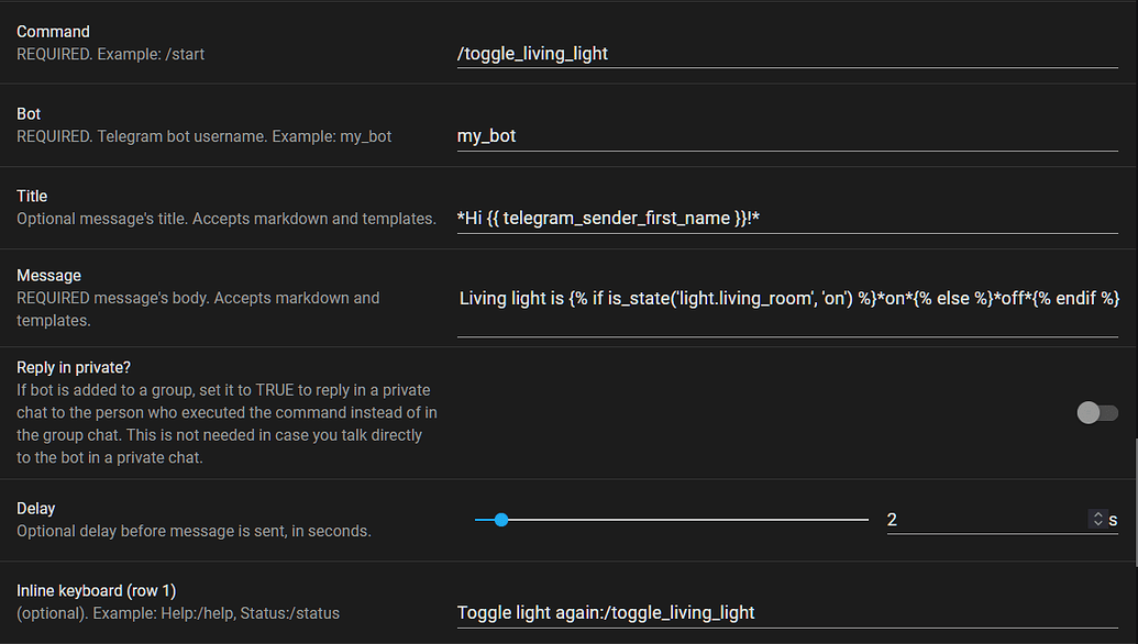 Telegram Bot: Respond to Telegram Command with a Telegram text message ...