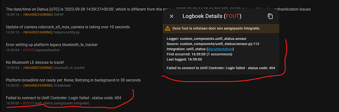 Hacs Integration Unifi Status Connection Error Third Party Integrations Home Assistant