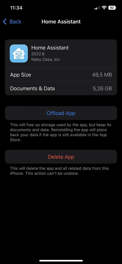 Huge Companion App Storage Usage Home Assistant Companion For Apple Home Assistant Community