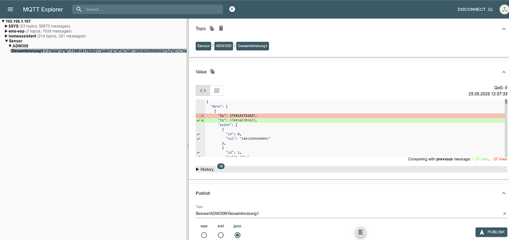Create Sensor from MQTT JSON from power meter ADW300 - Configuration - Home Assistant Community