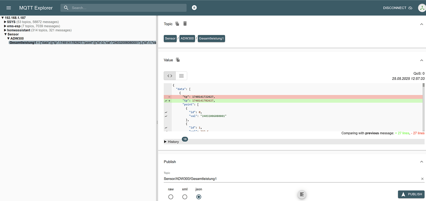 Create Sensor from MQTT JSON from power meter ADW300 - Configuration - Home Assistant Community