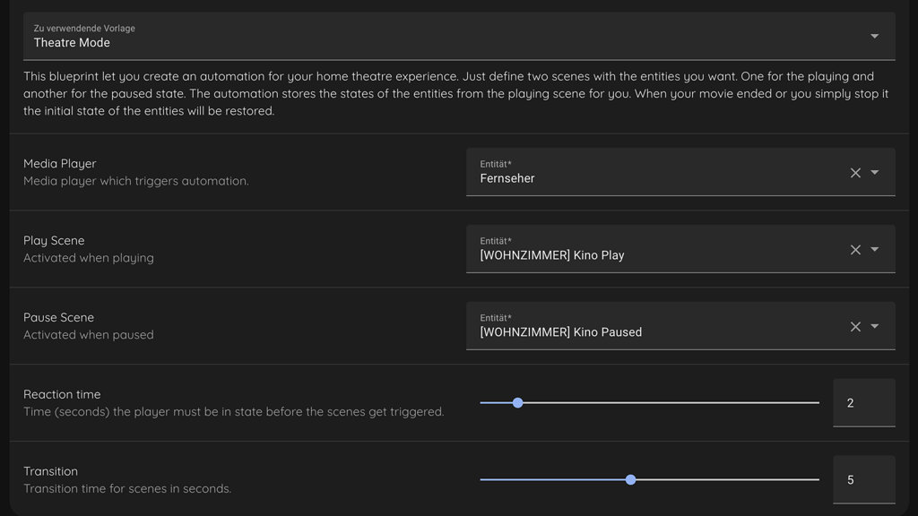 Scene based theatre mode - Blueprints Exchange - Home Assistant Community