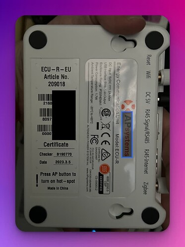 APsystems APS ECU R local inverters data pull - Custom Integrations - Home Assistant Community