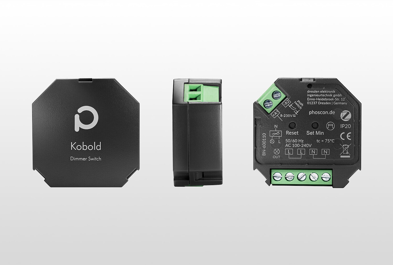 Phoscon "Kobold" Zigbee 3.0 smart dimmer switch module from Dresden ...