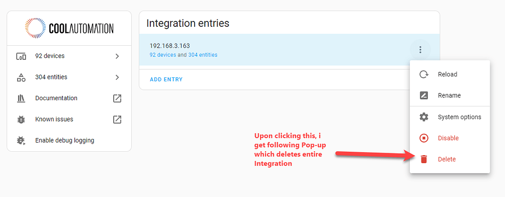 Cannot Delete Device Coolmasternet Configuration Home Assistant Community