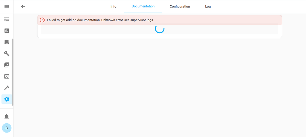 "Failed to get add-on documentation, Unknown error, see supervisor logs" - Home Assistant OS ...