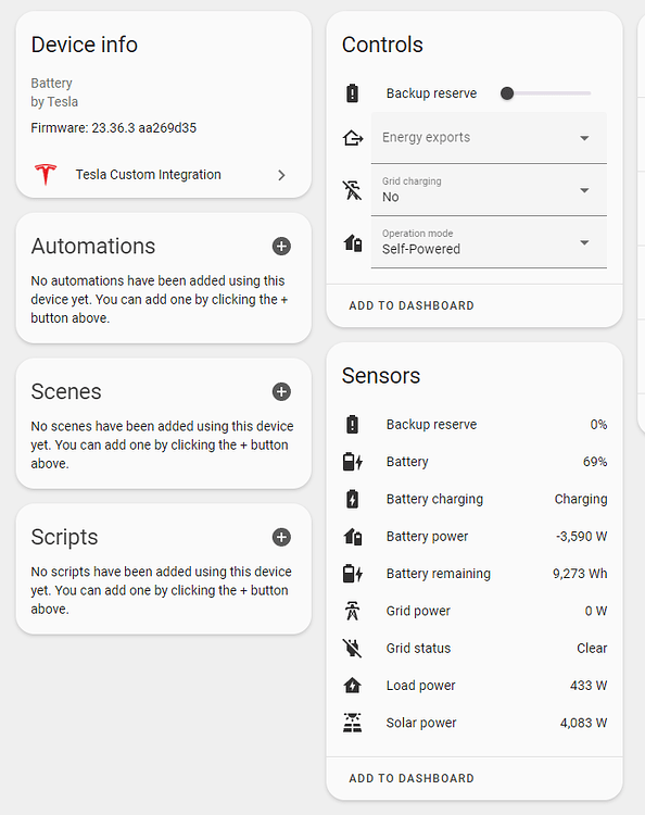 Value from Tesla Integration in Energy Dashboard - Frontend - Home ...