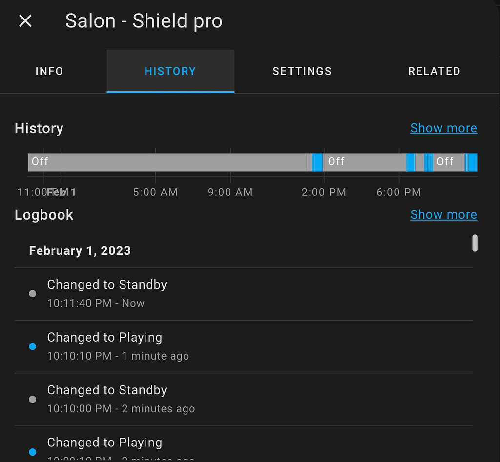 Playing nvidia shield sends standby messages, messing with light ...