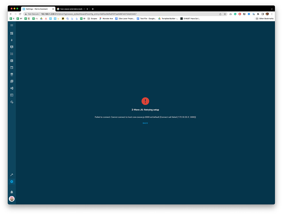 Z Wave Js Integration Cant Connect Z Wave Home Assistant Community
