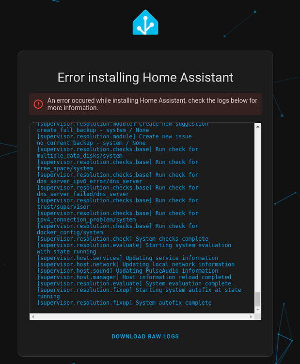 Installation failed, what now? - Installation - Home Assistant Community
