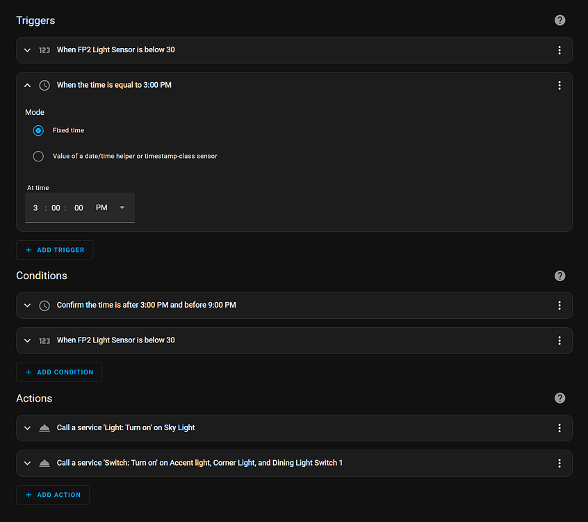 Aqara FP2 light sensor lux reading not triggering automation - Configuration - Home Assistant ...